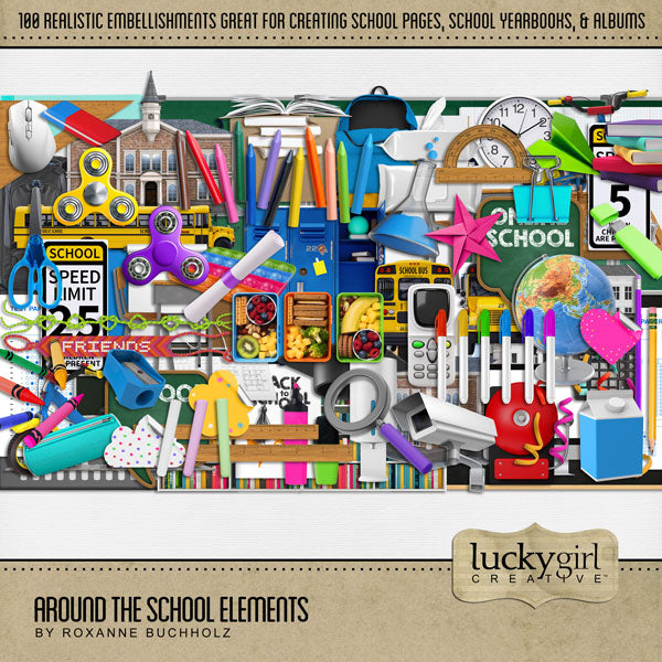 Around the School Mega Digital Scrapbook Bundle – Lucky Girl Creative