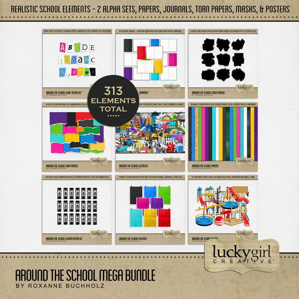Around the School Mega Digital Scrapbook Bundle – Lucky Girl Creative