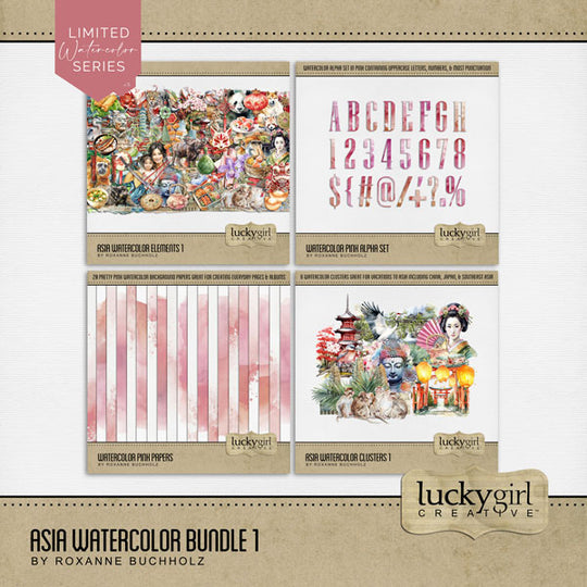 Asian Adventure Freebie Digital Scrapbook Kit – Lucky Girl Creative