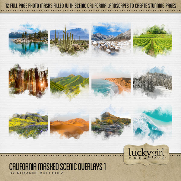 California Masked Overlays Digital Scrapbook Bundle – Lucky Girl Creative
