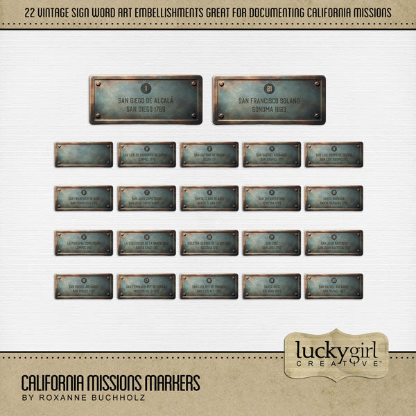 California Missions Digital Scrapbook Bundle – Lucky Girl Creative
