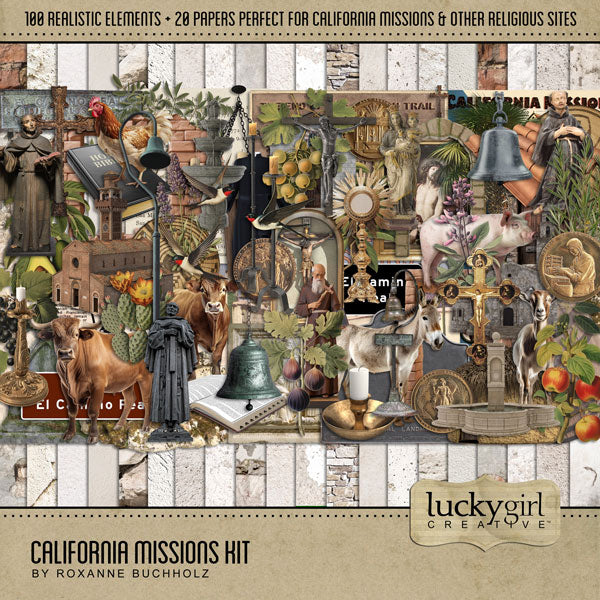 California Missions Digital Scrapbook Bundle – Lucky Girl Creative