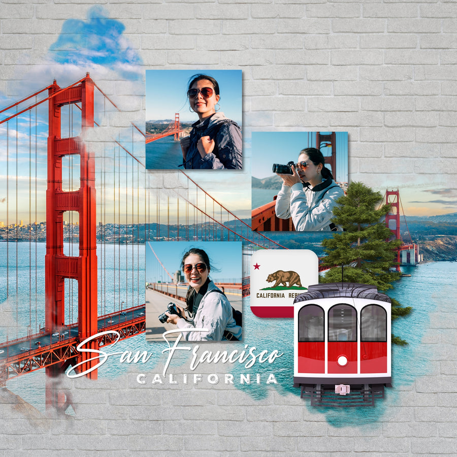 California Masked Overlays Digital Scrapbook Bundle – Lucky Girl Creative