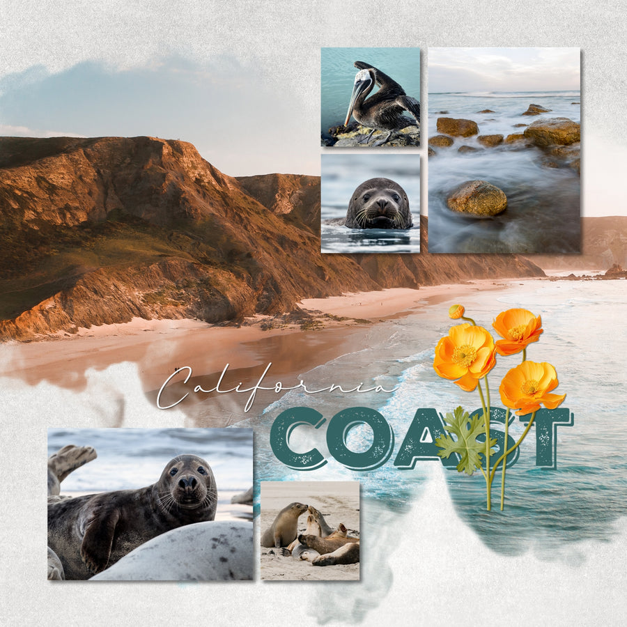 California Masked Overlays Digital Scrapbook Bundle – Lucky Girl Creative