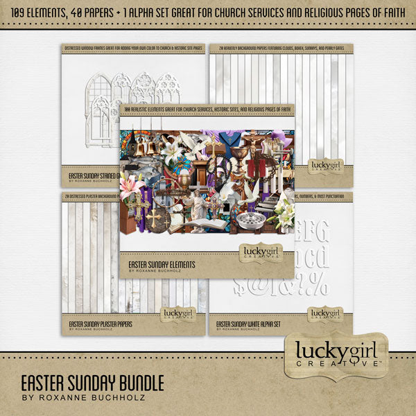Easter Sunday Elements Digital Scrapbook Kit – Lucky Girl Creative