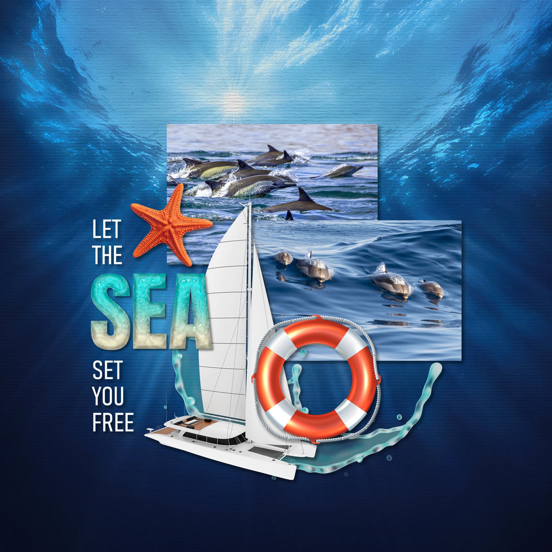 Great Barrier Reef Digital Scrapbook Kit – Lucky Girl Creative