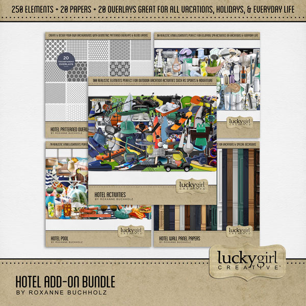 Hotel Add-On Digital Scrapbook Bundle – Lucky Girl Creative