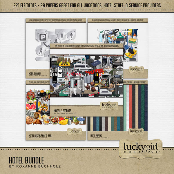 Hotel Restaurant & Bar Digital Scrapbook Kit – Lucky Girl Creative