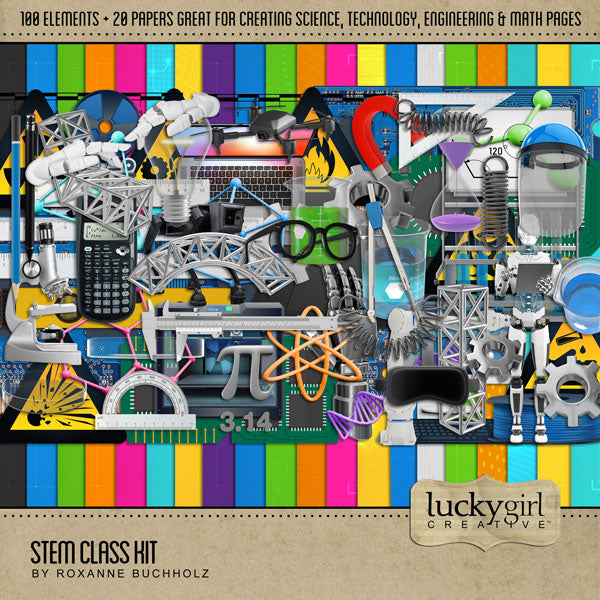 STEM Class Digital Scrapbook Kit – Lucky Girl Creative