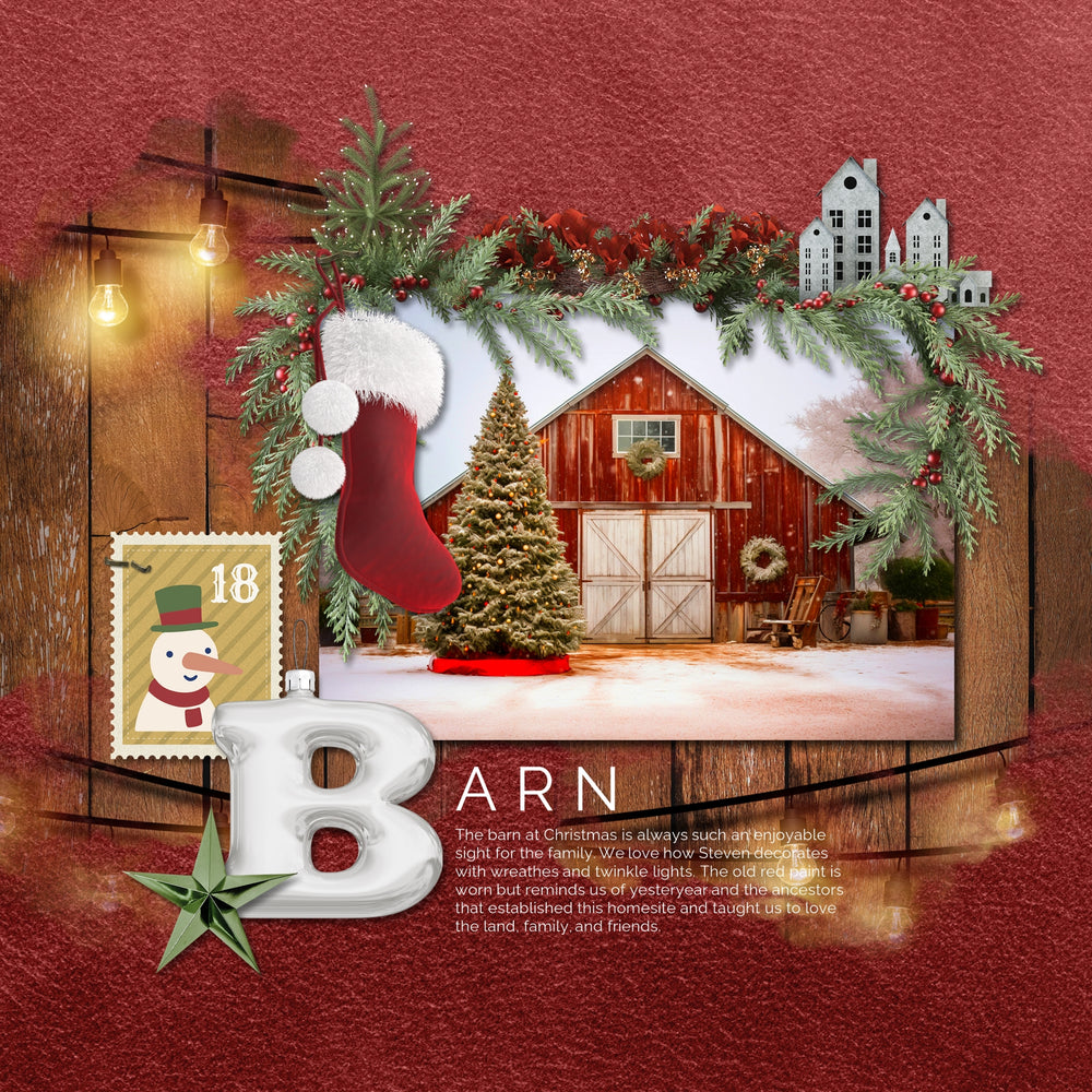 Vintage Christmas Freebie Digital Scrapbook Kit – Lucky Girl Creative