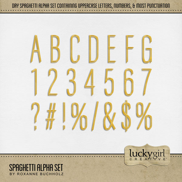 Spaghetti Alpha Digital Scrapbook Kit – Lucky Girl Creative