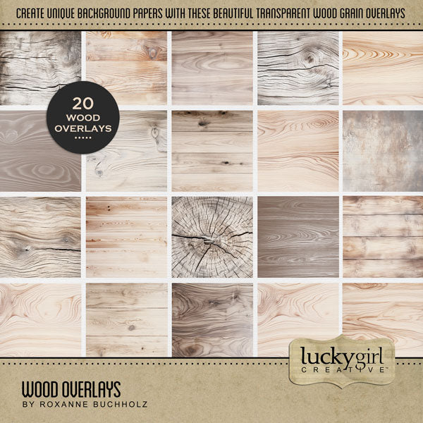 Wood Overlays Digital Scrapbook Kit – Lucky Girl Creative