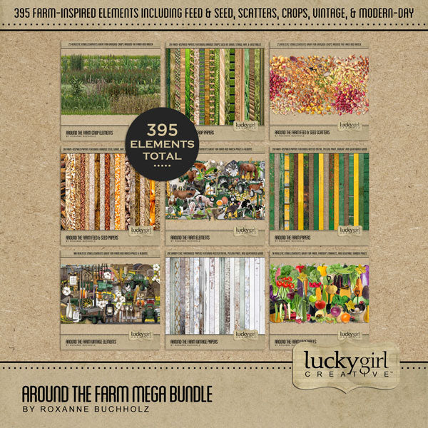 Around the Farm Papers Digital Scrapbook Kit – Lucky Girl Creative