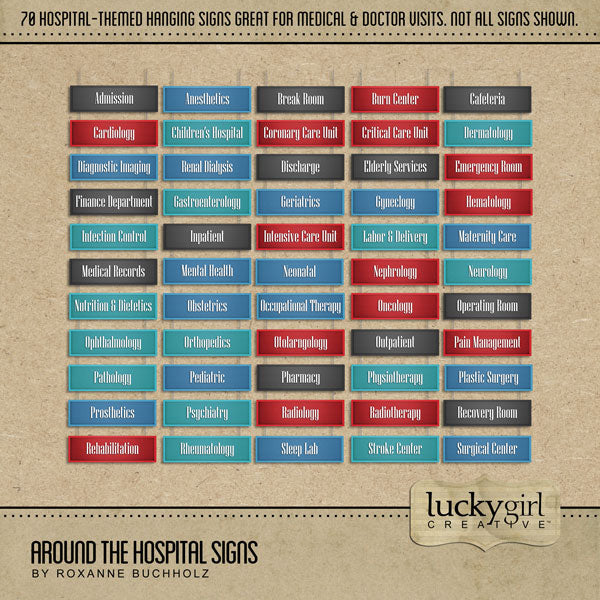 Around the Hospital Signs Digital Scrapbook Kit – Lucky Girl Creative