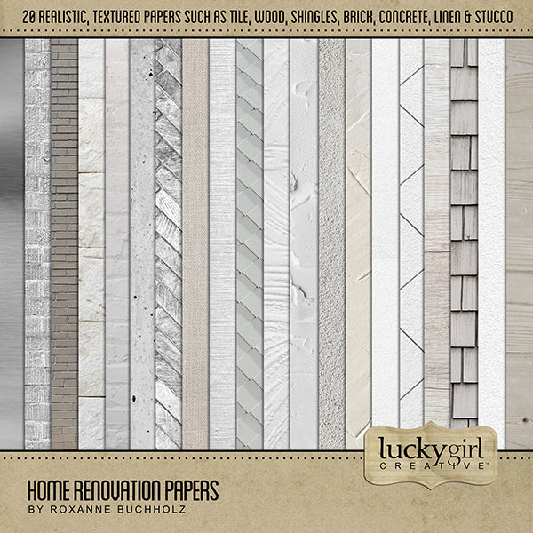 Home Renovation Papers Digital Scrapbook Kit – Lucky Girl Creative
