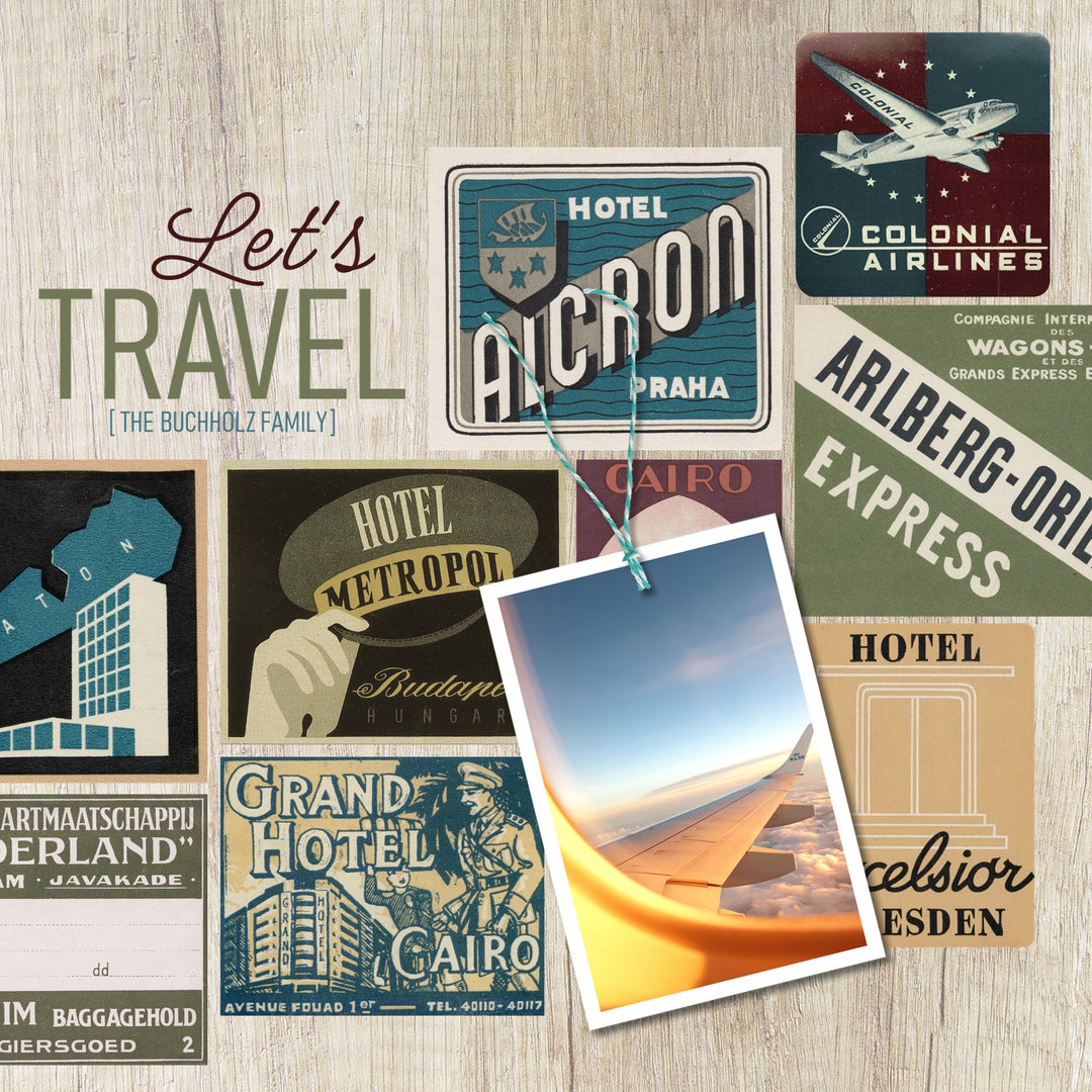 Hotel Luggage Labels 1 Digital Scrapbook Kit – Lucky Girl Creative