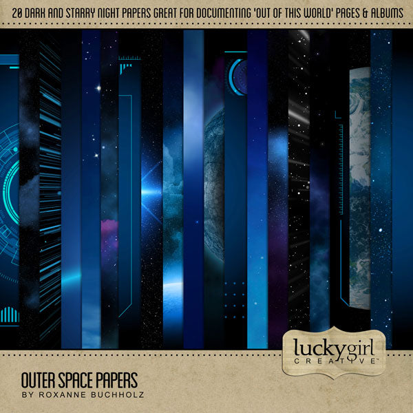 Outer Space Digital Scrapbook Bundle – Lucky Girl Creative