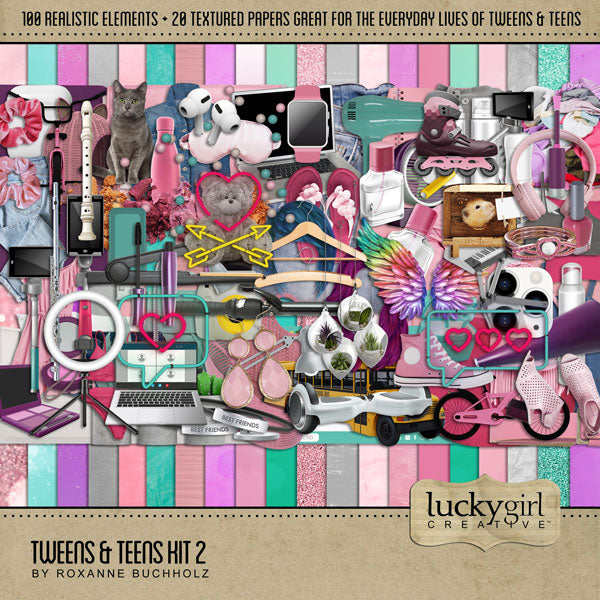 Tweens & Teens 2 Digital Scrapbook Kit – Lucky Girl Creative