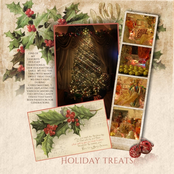 Vintage Christmas Freebie Digital Scrapbook Kit – Lucky Girl Creative