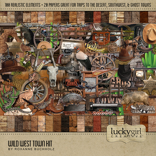 Wild West Town Digital Scrapbook Kit – Lucky Girl Creative